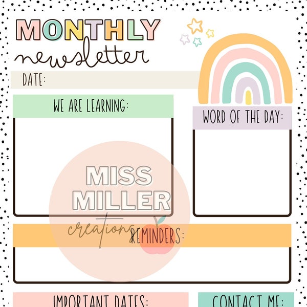 Classroom Newsletter - Etsy