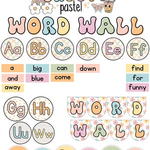 Groovy Pastel Word Wall [editable] - Etsy