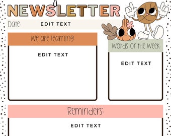 Editable Fall Classroom Newsletter Template (digital Download) - Etsy