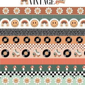 Groovy Vintage Bulletin Board Borders Pack - Etsy