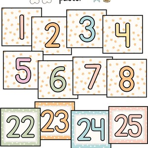 Groovy Pastel Book Box Number Cards - Etsy