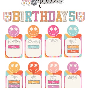 Groovy Glitter Class Birthday Display - Etsy