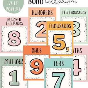 Groovy Boho Place Value Posters - Etsy