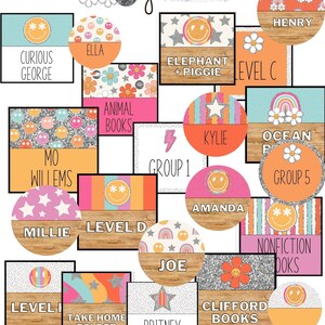 Groovy Glitter Classroom Labels [editable] - Etsy