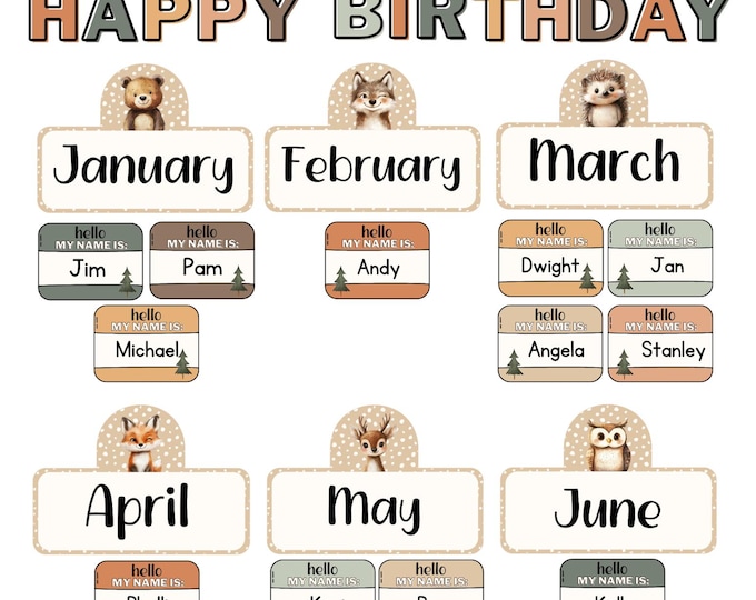Woodland Forest Theme Classroom Decor Class Birthday Display Pack ...