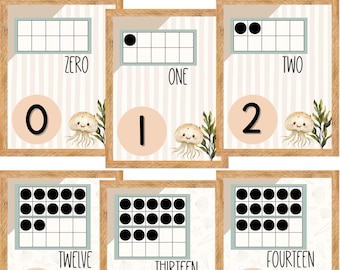 Printable UNDER the SEA Ocean Theme Number Posters 0-20 Classroom Decor ...