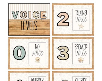 Voice Level Chart Posters Classroom Management Ocean Under the Sea ...