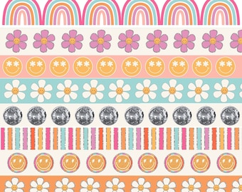 Printable Groovy Borders bulletin Board 5 Designs Included Groovy ...