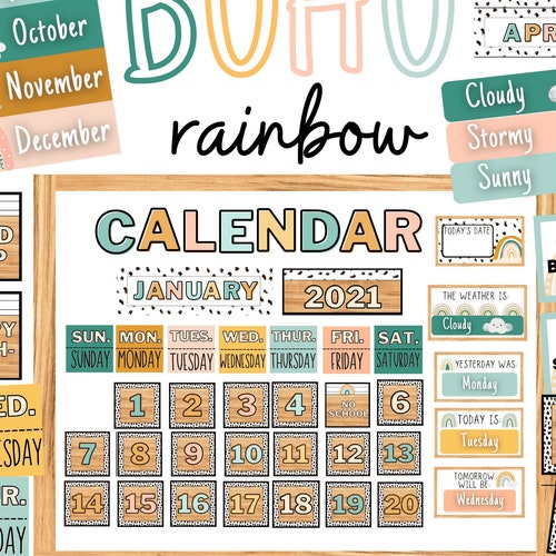 Modern Boho Rainbow Classroom Decor editable - Etsy