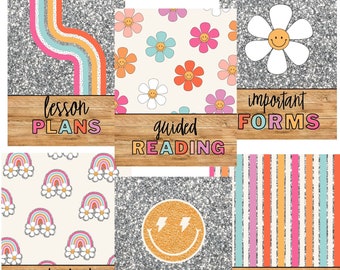 Groovy Leopard and Dalmatian Folder Covers L Editable - Etsy