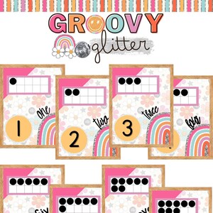 Groovy Glitter Classroom Number Posters - Etsy