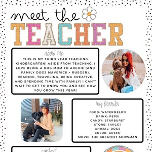 Groovy Glitter Meet the Teacher Template - Etsy