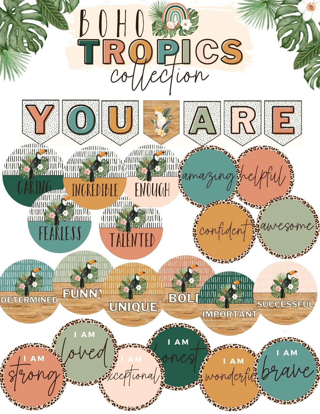 Boho Tropics Affirmation Station - Etsy