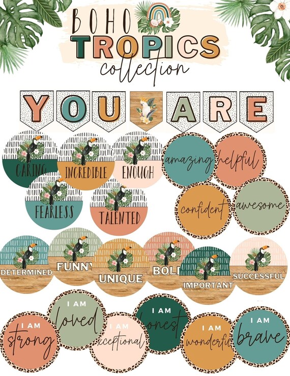 Boho Tropics Affirmation Station - Etsy