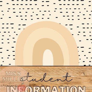 Neutral Boho Rainbow Binder Covers [editable] - Etsy