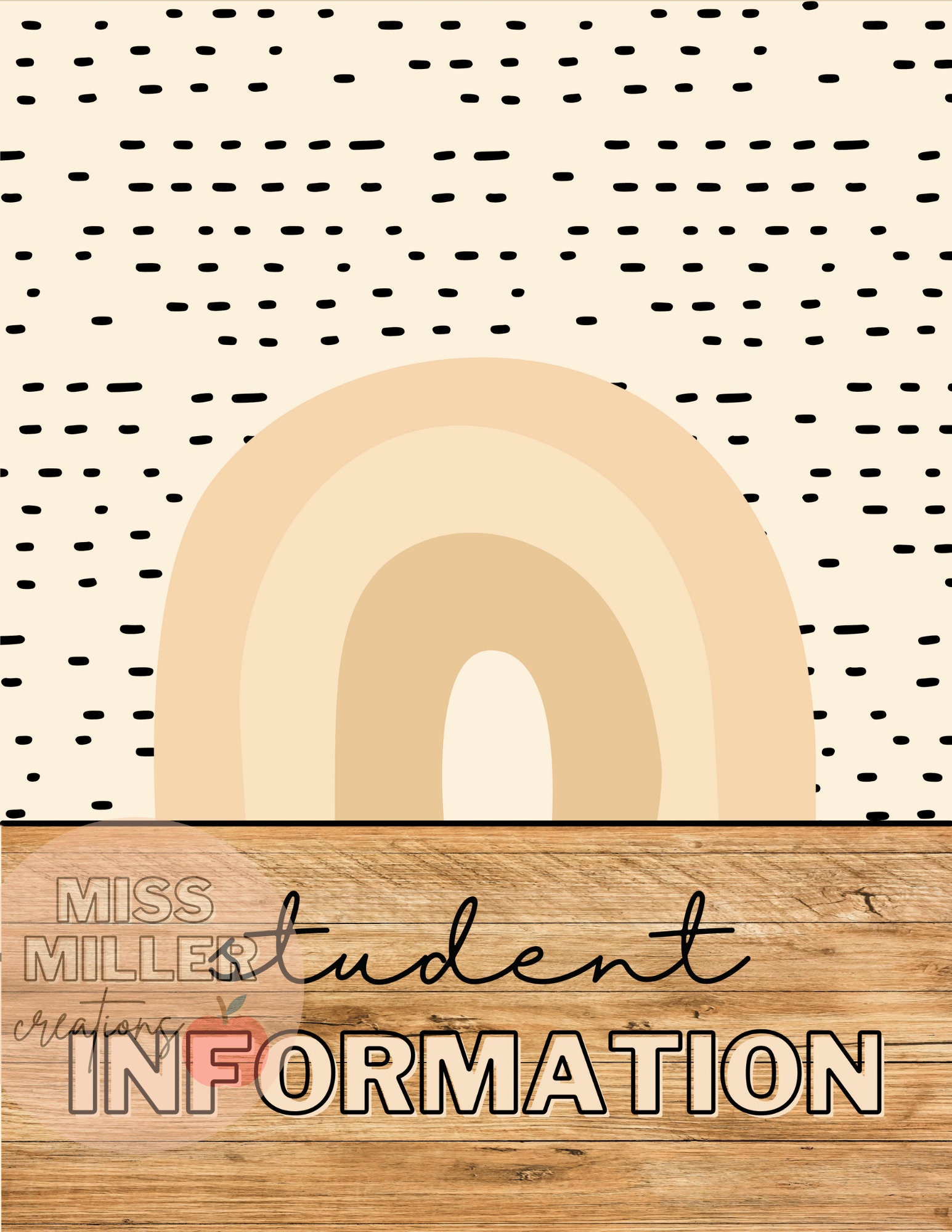 Neutral Boho Rainbow Binder Covers editable | Etsy