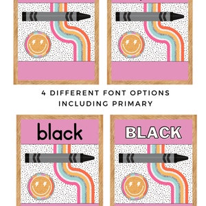 Groovy Glitter Classroom Color Posters - Etsy