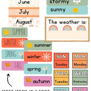 Retro Rainbow Classroom Calendar - Etsy