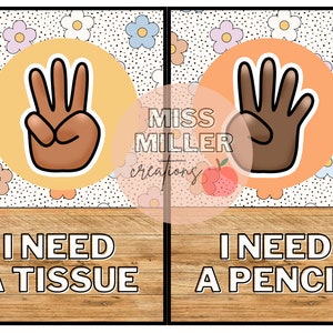 Daisy Dreams Hand Signals Classroom Posters [editable] - Etsy