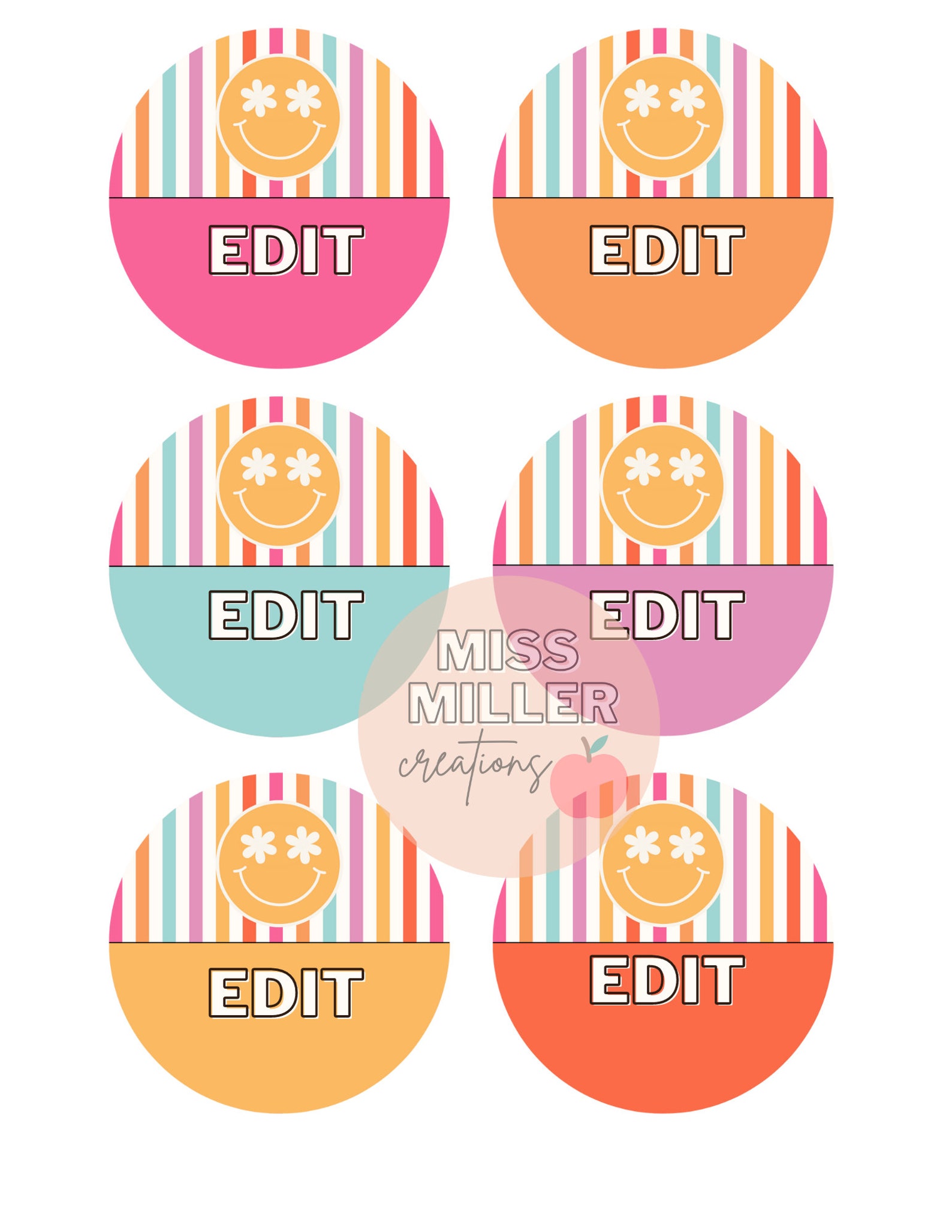 Groovy Glitter Classroom Labels editable - Etsy