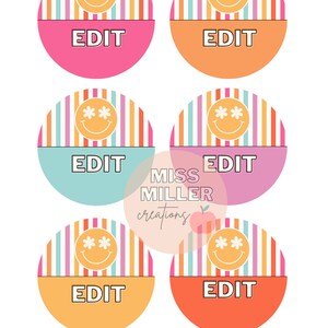 Groovy Glitter Classroom Labels [editable] - Etsy