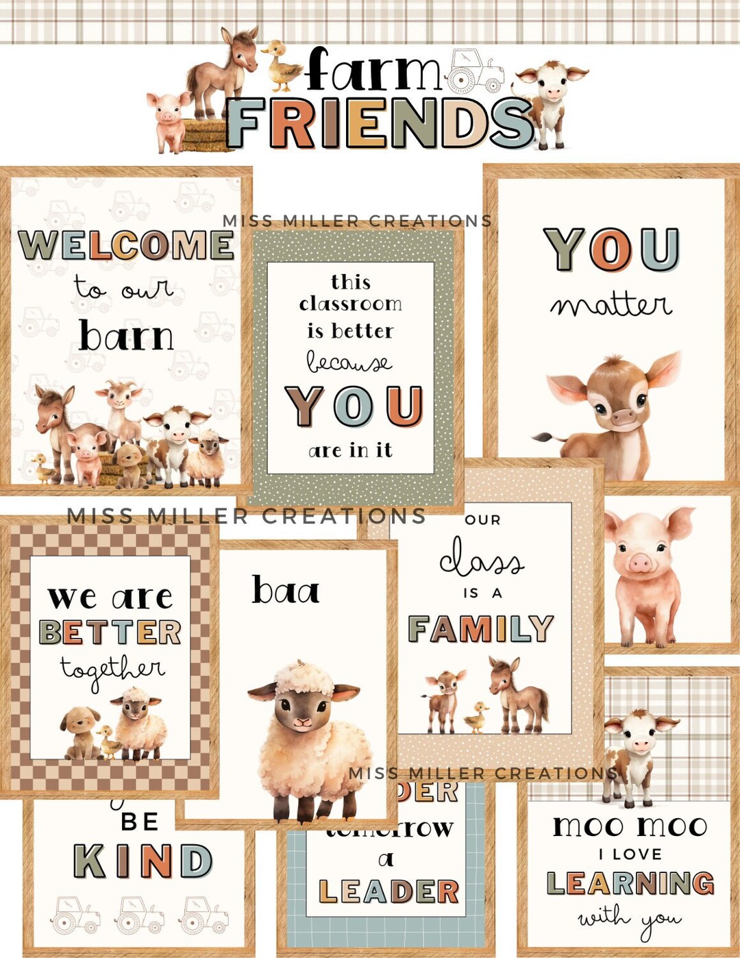 Farm Friends Classroom Quote Posters - Etsy