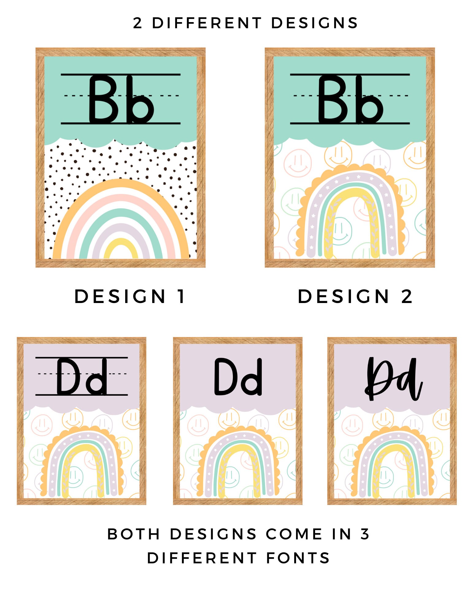 Pastel Boho Rainbow Alphabet Posters - Etsy Canada