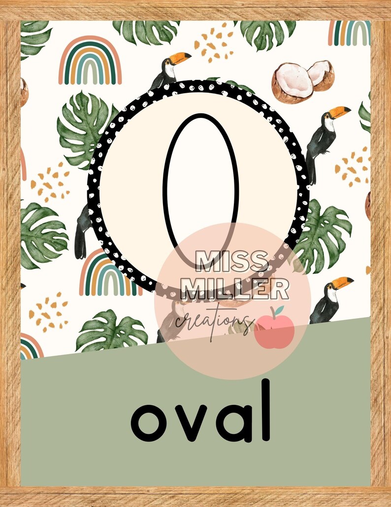 Boho Tropics Classroom Shape Posters - Etsy