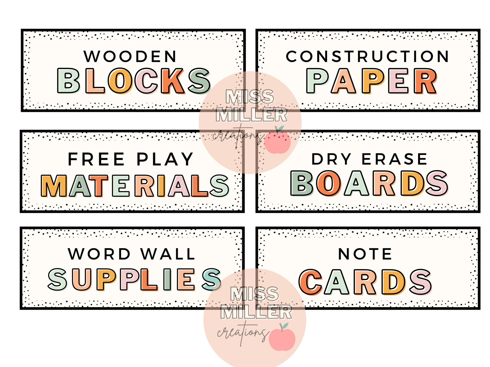 Groovy Boho Classroom Supply Labels - Etsy