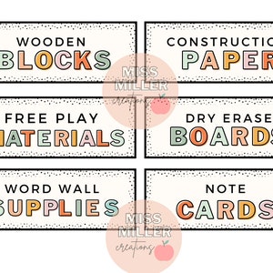 Groovy Boho Classroom Supply Labels - Etsy