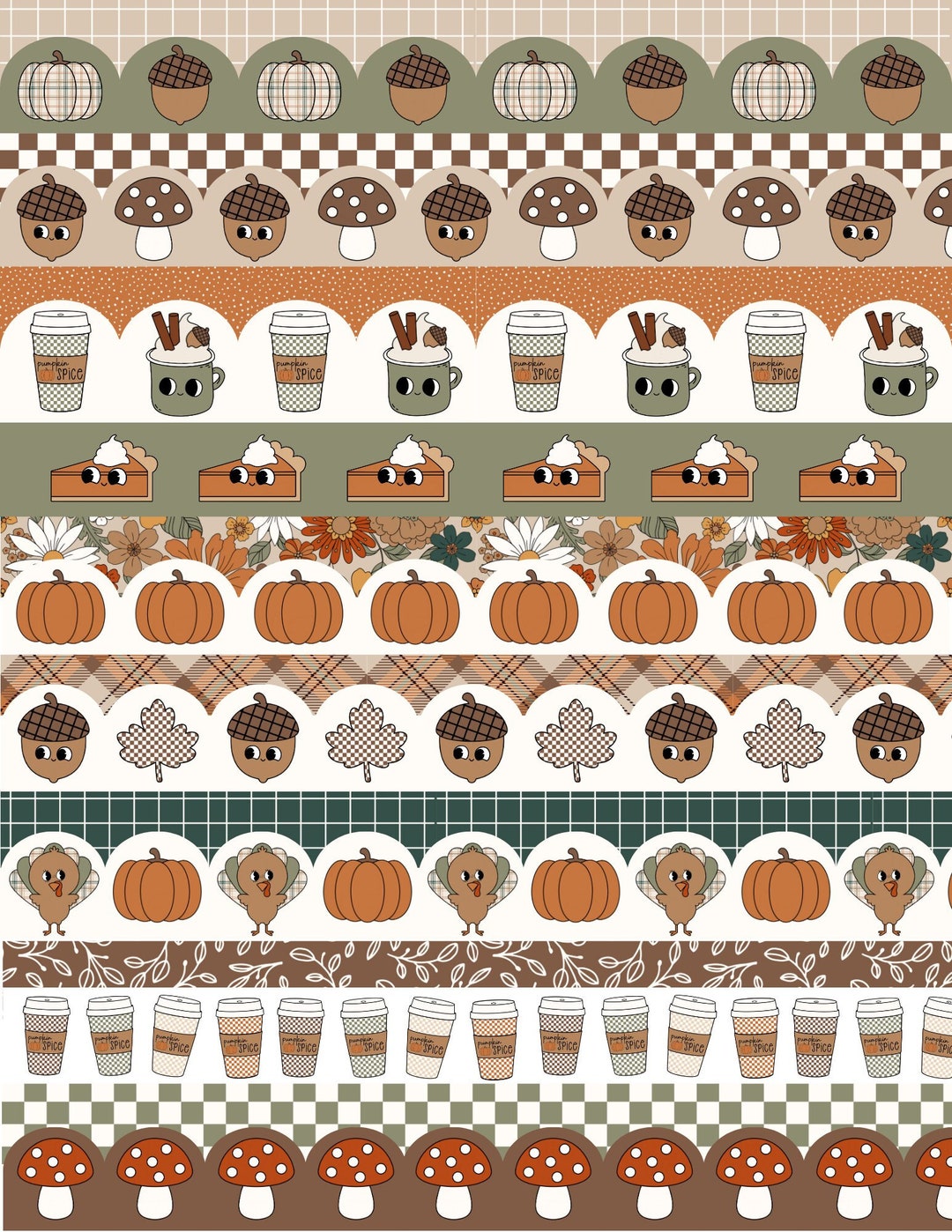 Groovy Fall Bulletin Board Borders - Etsy