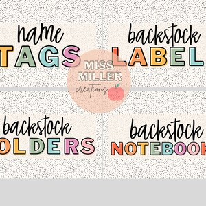 Retro Rainbow Classroom Supply Labels - Etsy