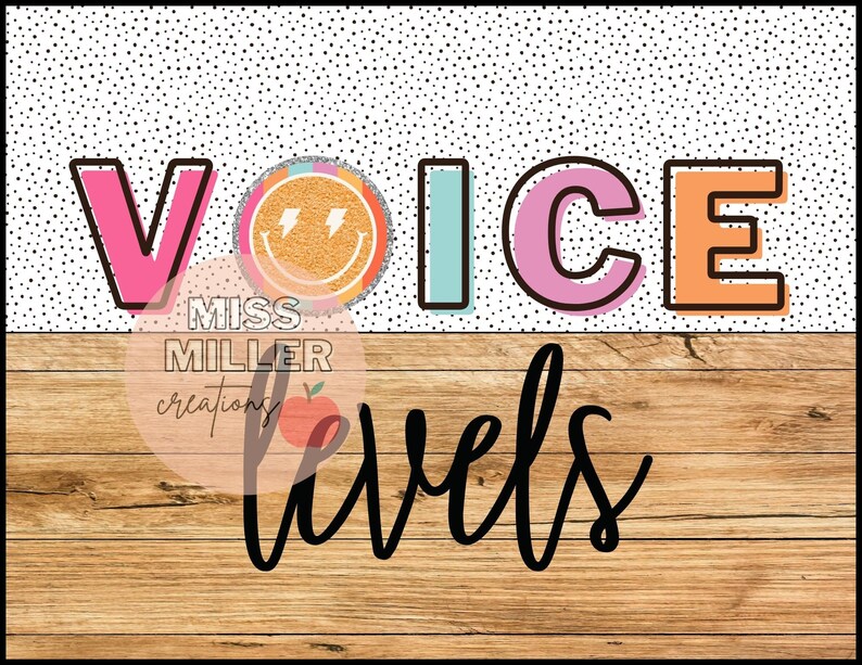Groovy Glitter Voice Level Classroom Posters - Etsy