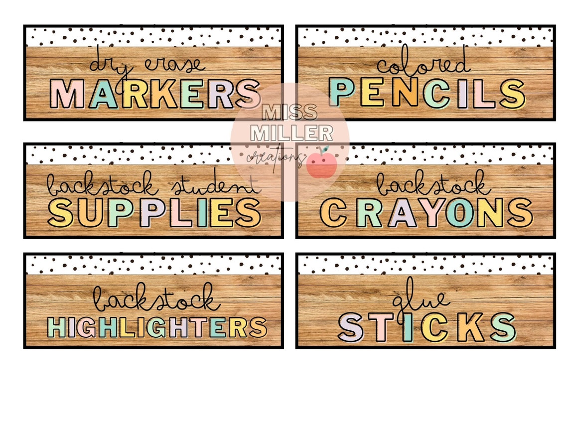 Pastel Boho Rainbow Classroom Supply Labels - Etsy