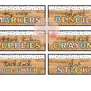Pastel Boho Rainbow Classroom Supply Labels - Etsy