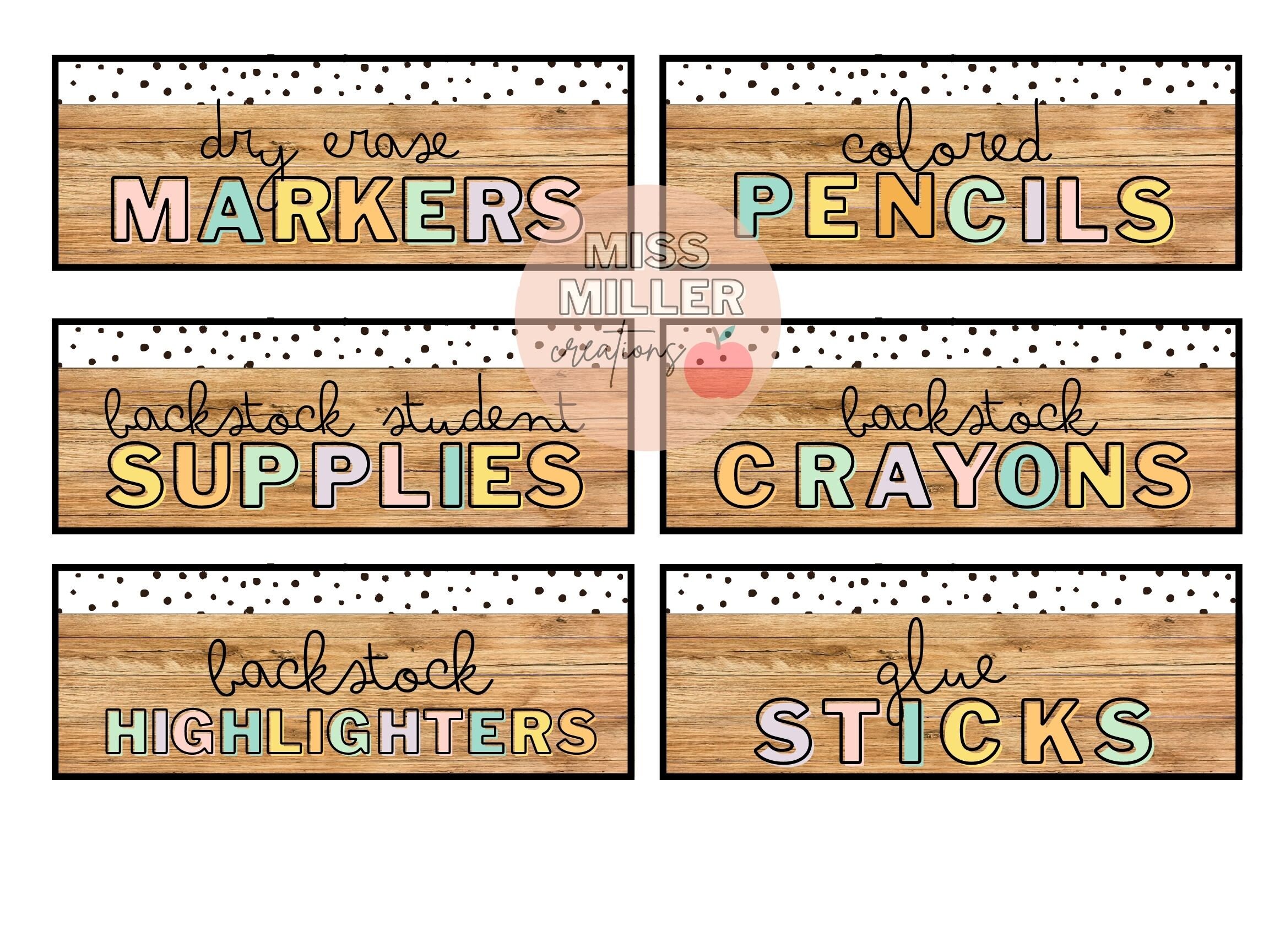 Pastel Boho Rainbow Classroom Supply Labels - Etsy