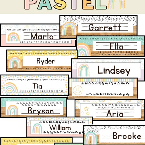 Pastel Boho Rainbow Teacher Toolbox Labels editable - Etsy