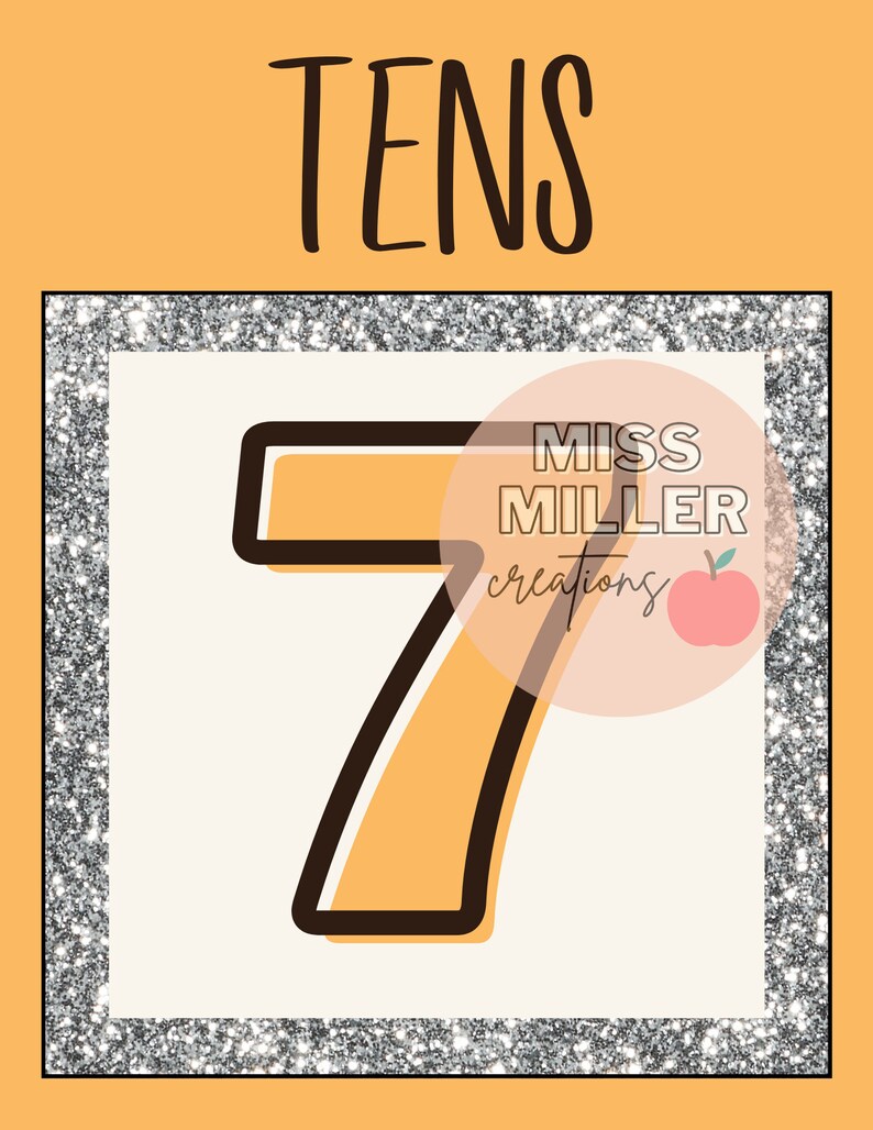 Groovy Glitter Place Value Posters - Etsy