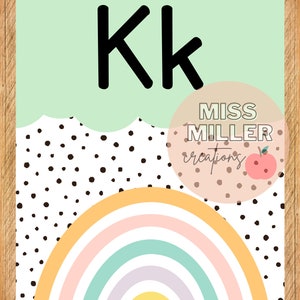 Pastel Boho Rainbow Alphabet Posters - Etsy