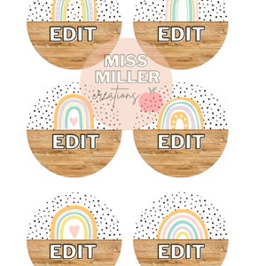 Pastel Boho Rainbow Classroom Labels [editable] - Etsy