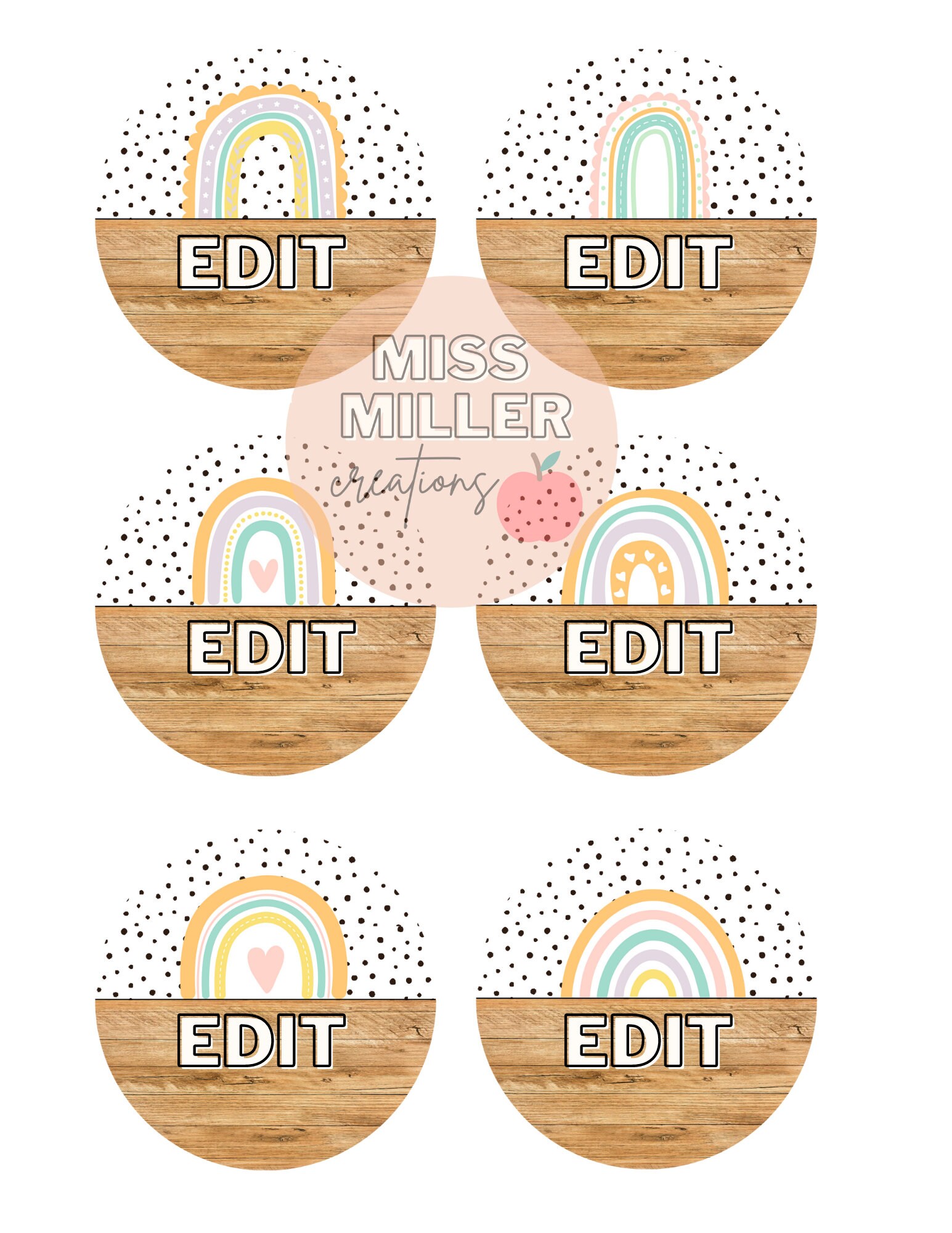 Pastel Boho Rainbow Classroom Labels [editable] - Etsy Canada