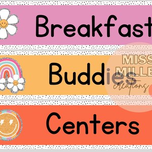 Groovy Glitter Classroom Schedule [editable] - Etsy