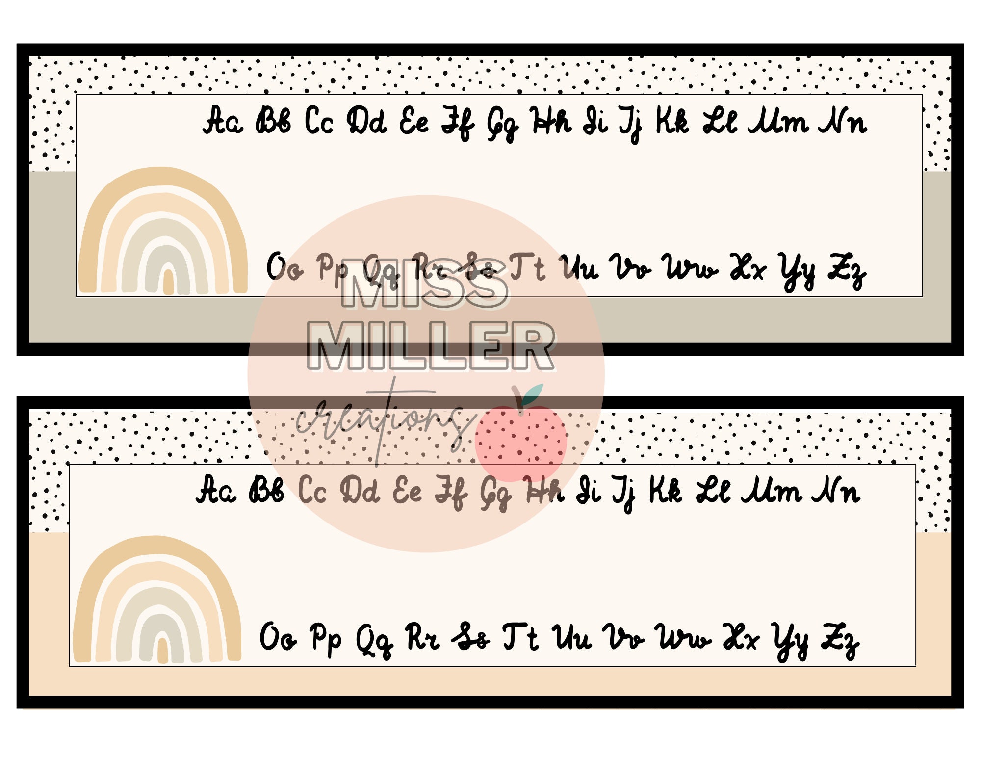 Neutral Boho Rainbow Desk Plates editable - Etsy