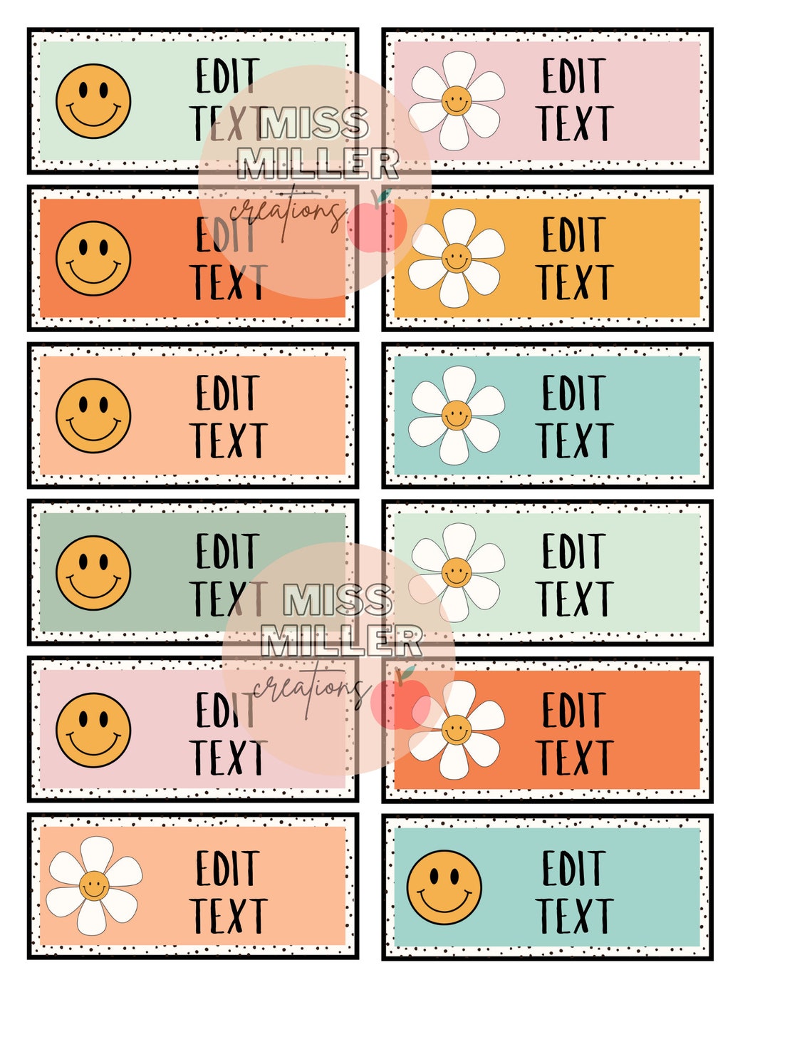 Groovy Boho Teacher Toolbox Labels [editable] - Etsy