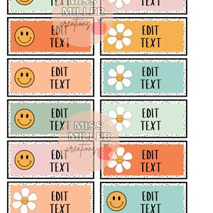 Groovy Boho Teacher Toolbox Labels [editable] - Etsy
