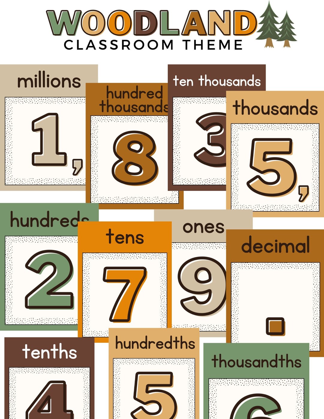 Woodland Place Value Posters - Etsy
