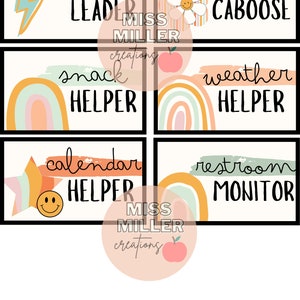 Groovy Boho Class Jobs Display [editable] - Etsy