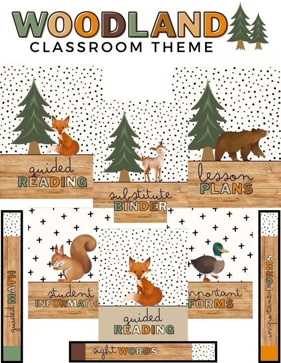 Woodland Binder Covers editable - Etsy