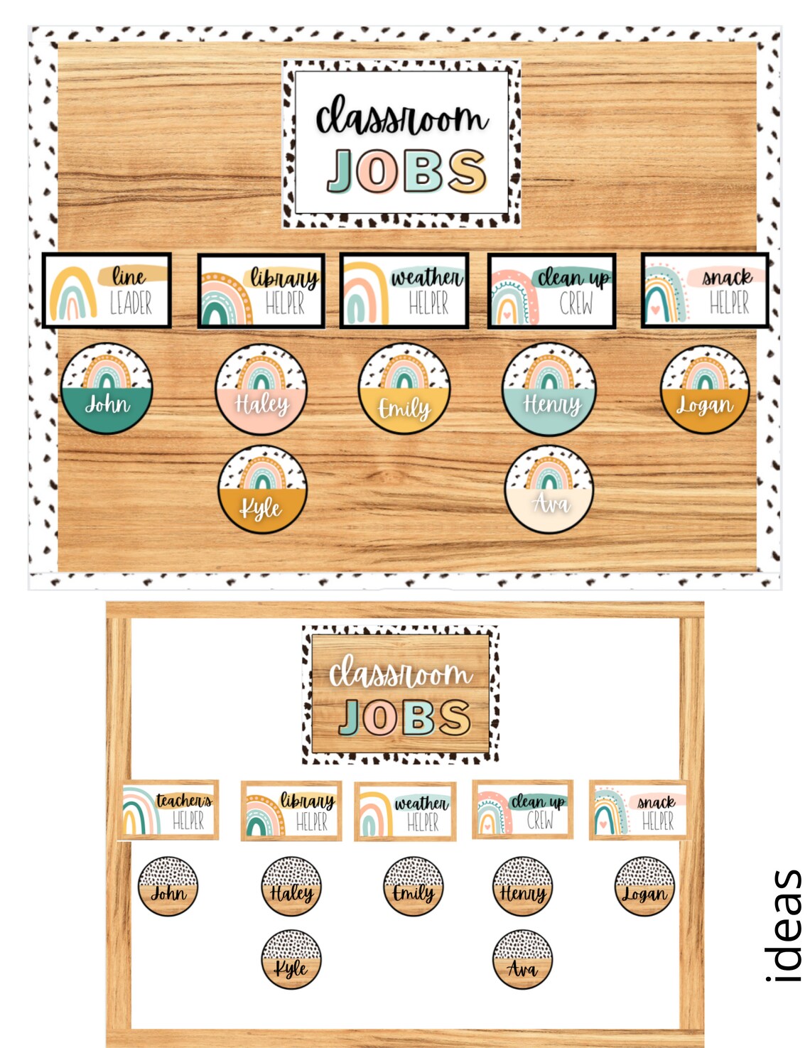 Modern Boho Rainbow Classroom Jobs Display editable | Etsy Australia