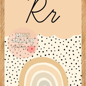 Neutral Boho Rainbow Classroom Alphabet - Etsy